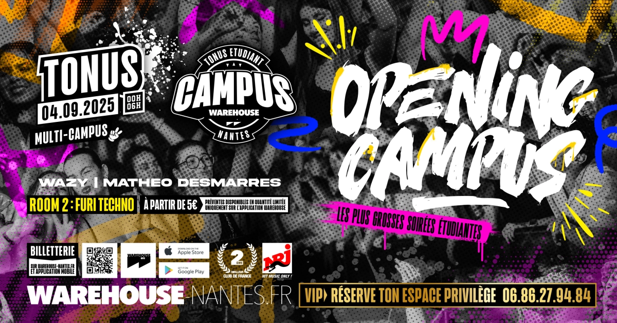 OPENING des plus grosses soirées étudiantes le Jeudi 4 Septembre 2025 ...